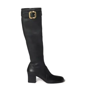 Miu Miu Block Heel Knee-high Boots With Buckle Detail