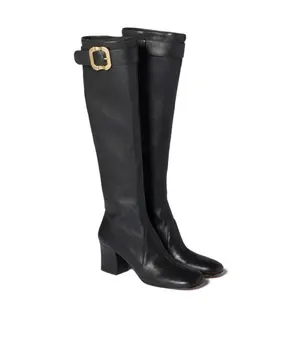 Miu Miu Block Heel Knee-high Boots With Buckle Detail