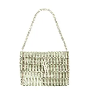 Saint Laurent Crystal Mini Evening Bag - Nude