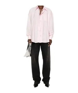 Y/project Asymmetrical Cotton-blend Shirt With Logo Embroidery