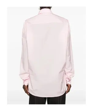 Y/project Asymmetrical Cotton-blend Shirt With Logo Embroidery