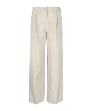 LOW CLASSIC High-waisted Pleated Wide-leg Trousers