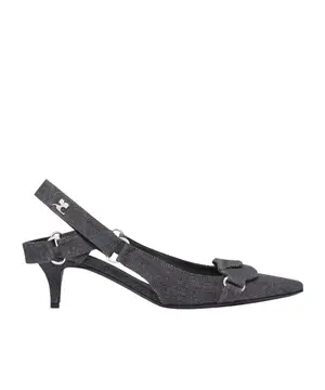 COURREGES Slingback Pumps With Logo Detail - Black