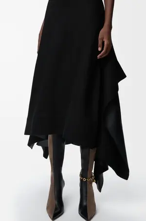 Loewe Midi Dress In Stretch Viscose With Paneled Sides