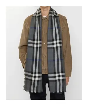 Burberry Reversible Check Wool Silk Scarf