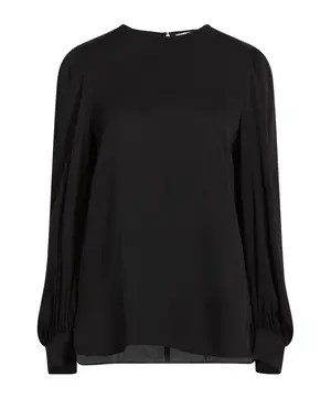 Max Mara Solid-color Satin Long-sleeved Top - Black