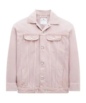 COURREGES Notched Lapel Cotton Denim Jacket