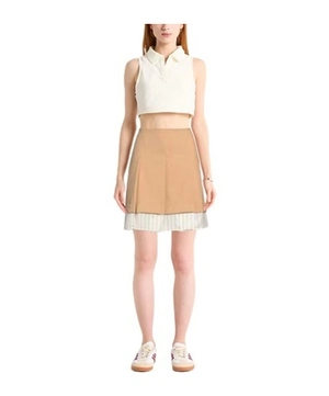 Marni Oversized Striped Pleated Wool Skirt