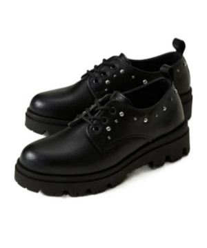 TWINSET Leather Lace-up Shoes With Silver Rivets