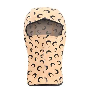 MARINE SERRE Printed Balaclava - Beige/black