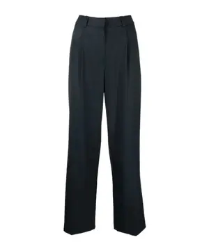 LOW CLASSIC Wool-blend Straight-leg Trousers - Black