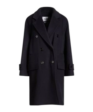 Max Mara Stylish Minimalist Solid-color Double-breasted Coat - Black