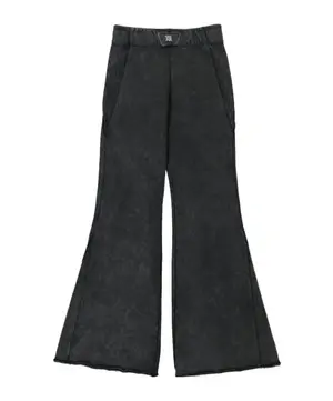 MISBHV Flared Track Pants With Logo Waistband - Black
