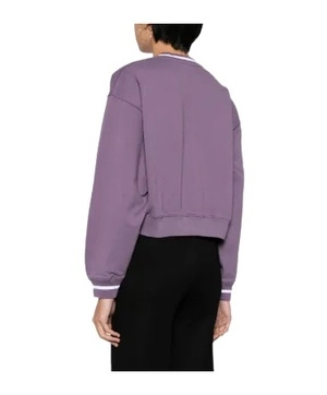 SPORTY  RICH Sporty & Rich Embroidered Logo V-neck Cropped Sweatshirt