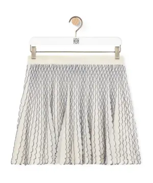 Loewe Mini Skirt In Viscose With Fan-shaped Lace Detail