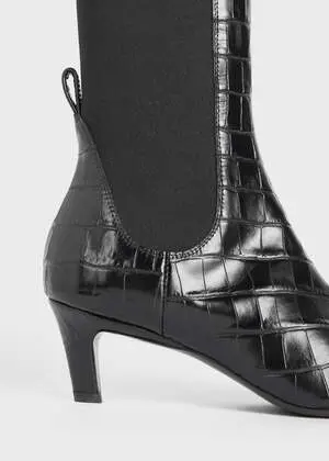 TOTEME Embossed Croc Effect Chelsea Boots