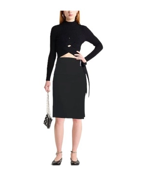 Marni Solid Crepe Wrap Skirt