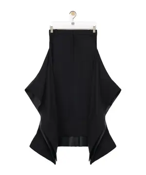 Loewe Belt Loops Leather Details Midi Skirt