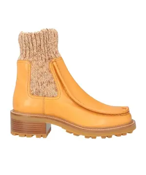 Chloé Comfortable Multi-color Round-toe Ankle Boots - Orange