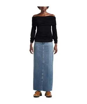 Rag & Bone Off-shoulder Long Sleeve Top With Draped Neckline