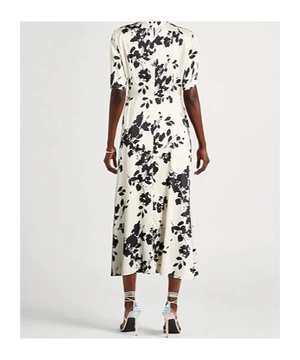 MAXCO. Max&co. Satin Floral Print Midi Shirt Dress