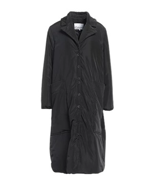 GANNI Minimalist Long-sleeve Coat - Black