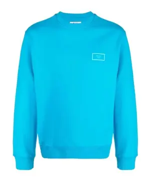 Martine Rose Logo-print Crew-neck Sweatshirt - Blue
