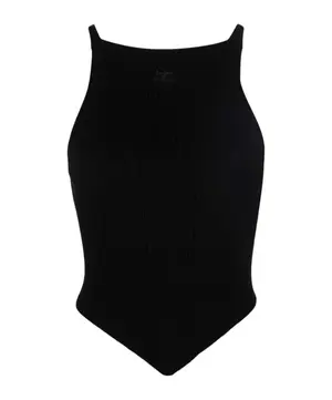 COURREGES Mesh Tips Ribbed-knitted Tank Top