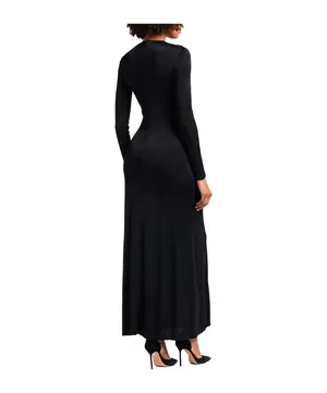 Tory Burch Long Sleeve V-neck Maxi Dress With Embellishment