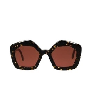Marni Geometric Frame Sunglasses - Brown