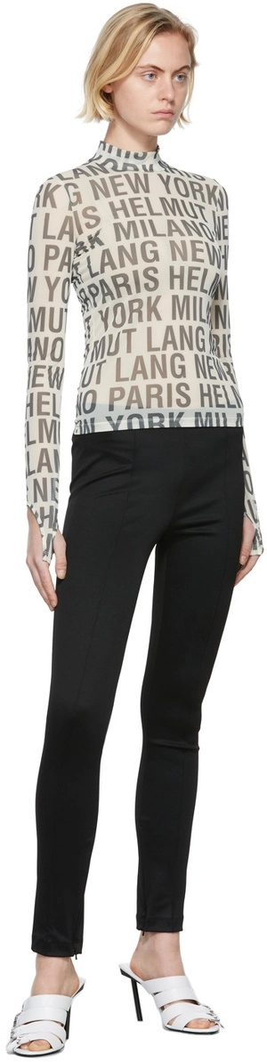 Helmut Lang All-over Logo Print High Neck Top