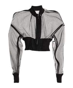 Rick Owens Tulle Bomber Jacket - Gray