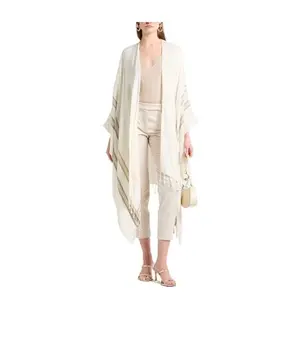 Brunello Cucinelli Two-tone Metallic Linen Shawl