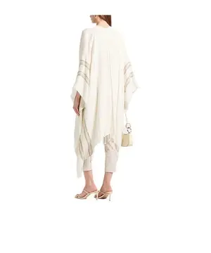 Brunello Cucinelli Two-tone Metallic Linen Shawl