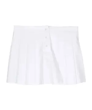 We11Done Pleated Cotton Skirt With Embroidered Logo