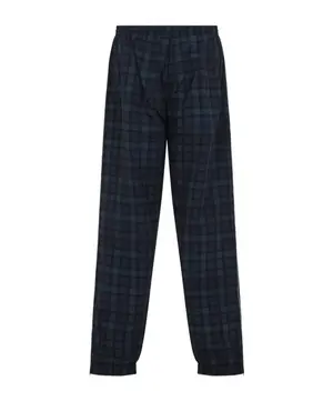 Martine Rose Logo Embroidered Checked Pants - Black