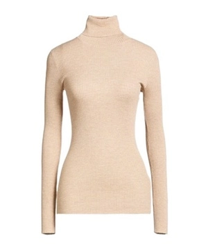 Brunello Cucinelli Brunello Cucinelli Fitted Ribbed Metallic Turtleneck Sweater Nude