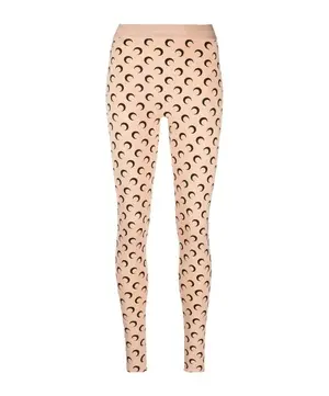 MARINE SERRE Fuseaux Moon Recycled-jersey Leggings - Nude
