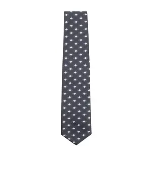 Hugo Boss Geometric-pattern Tie - Black