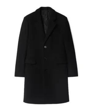 Burberry Wool Tailored Coat - Black