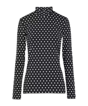 MAXCO. Polka Dot Turtleneck Top