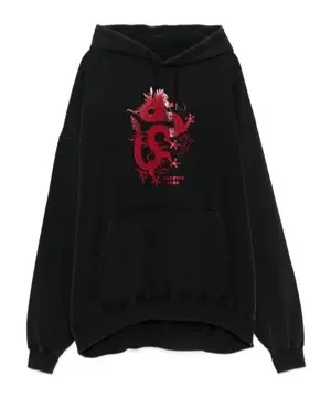 Martine Rose Dragon Print Hoodie - Black