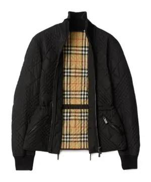 Burberry Quilted Jacket With Drawcord Waist And Equestrian Knight Design