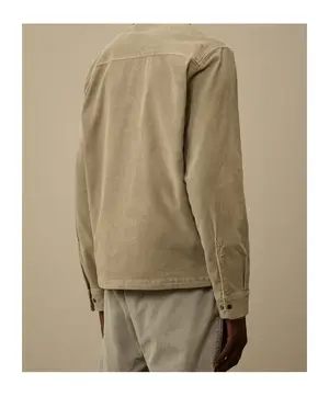 C.P. COMPANY Corduroy Lens Zipped Overshirt - Brown
