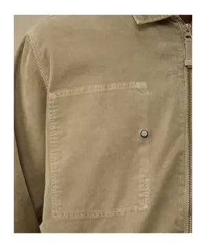 C.P. COMPANY Corduroy Lens Zipped Overshirt - Brown