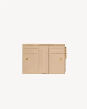 Saint Laurent Cassandre Bijou Bi-fold Wallet In Lambskin