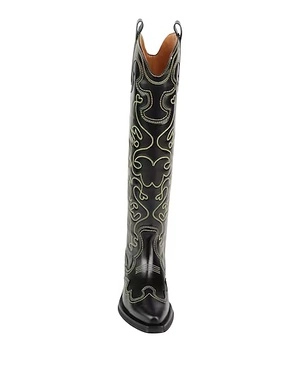 GANNI Classic Solid Color Denim Boots