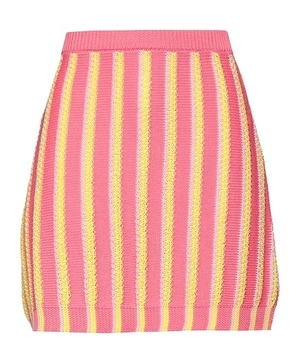 Marni Striped Knit Umbrella Skirt - Pink