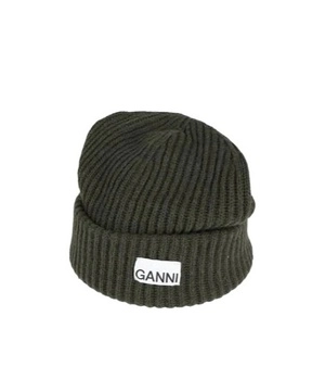 GANNI Solid Knit Beanie - Black