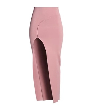 Rick Owens Solid Stretch Pencil Skirt With Front Slit